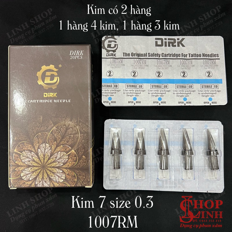 (Hộp 20cái) Kim Drik , Kim Dirk cho máy pen và các dòng kim máy xăm ...