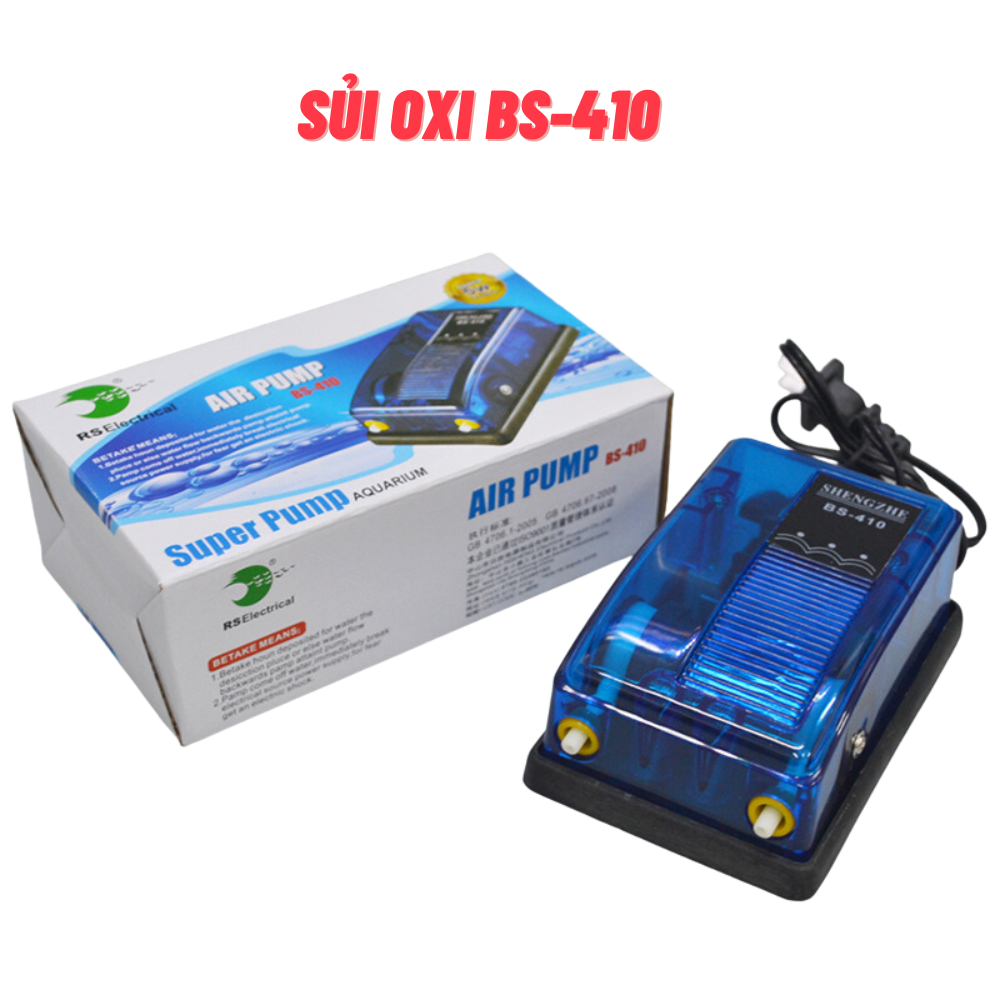 Máy sục sủi khí oxy 2 vòi 5W BS-410 cho hồ cá máy oxy BS-410 sủi oxy 2 ...