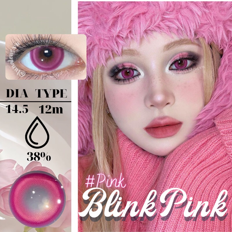 [SẴN] MỘT ĐÔI KÍNH ÁP TRÒNG MÀU HỒNG SÁNG BLINK PINK LENS CÓ ĐỘ CẬN NỘI ...