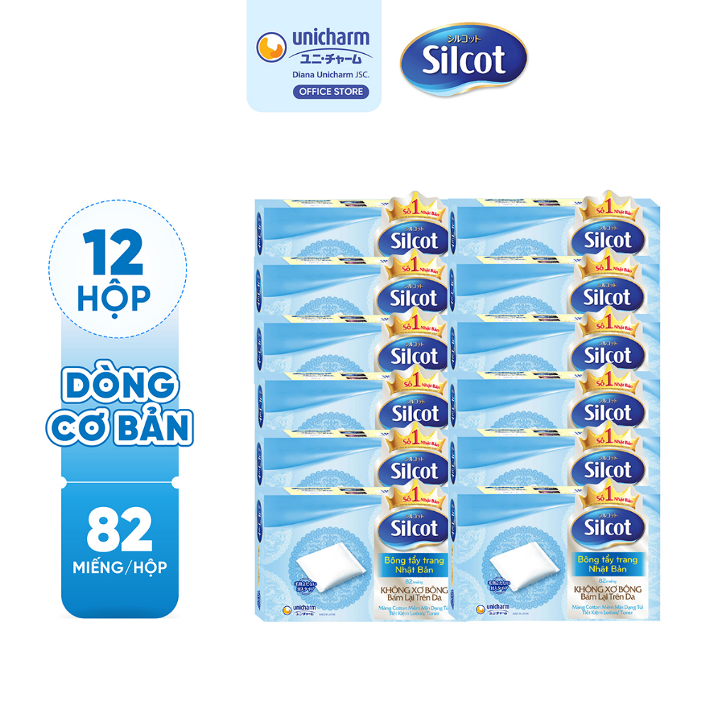 Bộ 12 hộp Bông trang điểm (bông tẩy trang) Silcot 82 miếng/hộp | Shopee ...