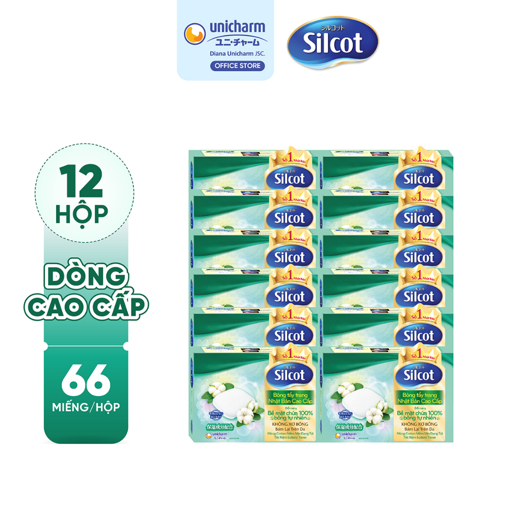 Bộ 12 hộp Bông trang điểm (bông tẩy trang) cao cấp Silcot Premium 66 ...
