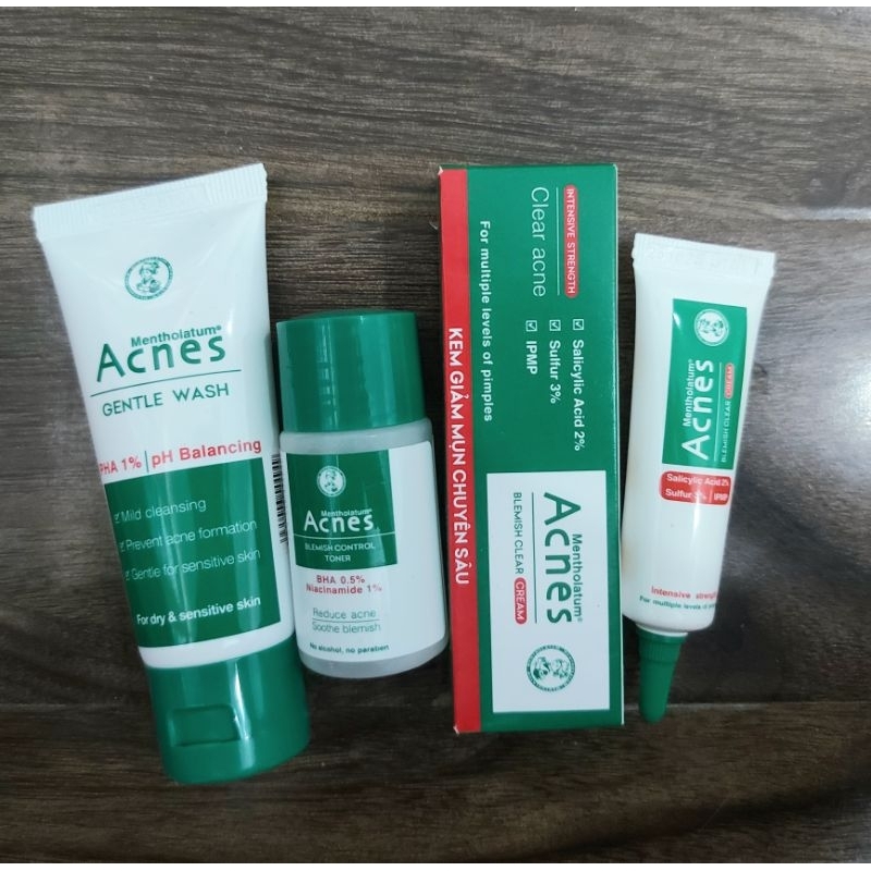 BỘ SẢN PHẨM NGỪA MỤN ACNES (Gentle Wash, Blemish Control Toner, Blemish ...