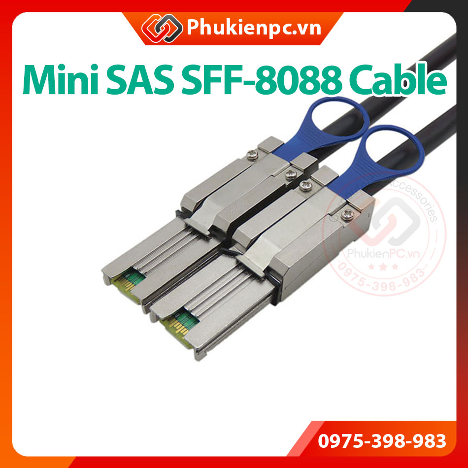Cáp Mini SAS SFF-8088 26pin to SFF-8088 SAS 26pin dài 1Mi. Dùng cho ...