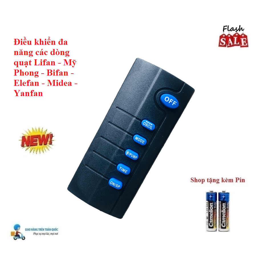 Remote Điều khiển quạt đa năng Lifan, Mỹ Phong, Bifan, Elefan, Midea các dòng quạt cây đứng,treo ...
