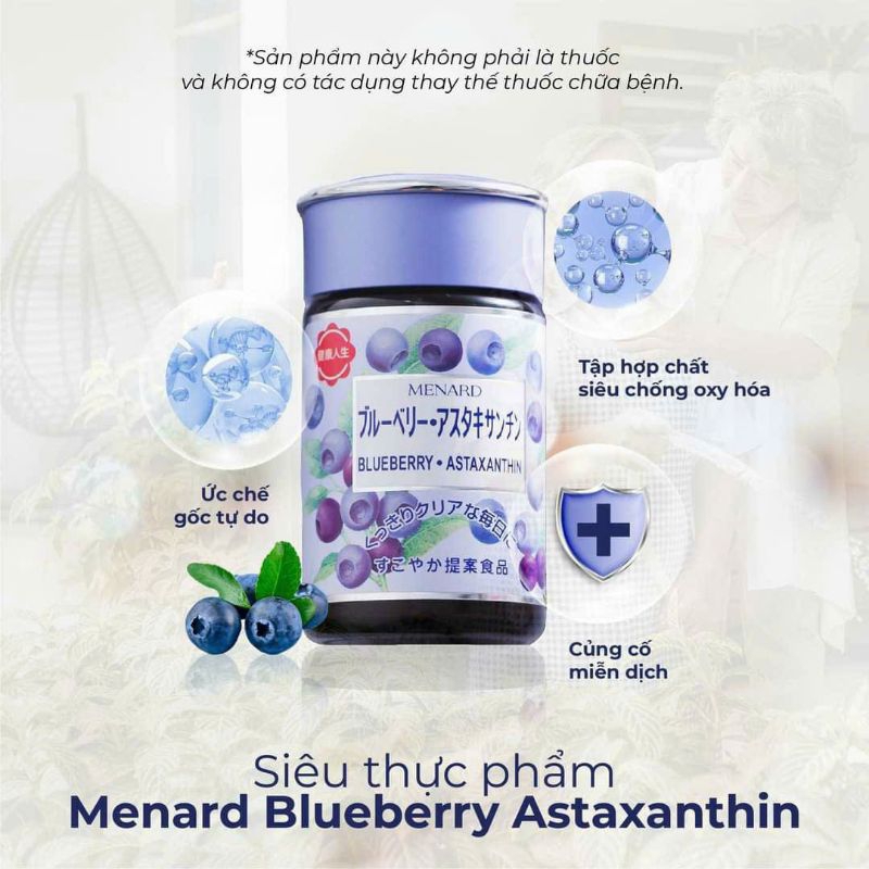 Viên uống chống lão hóa Menard Blueberry Astaxanthin | Shopee Việt Nam
