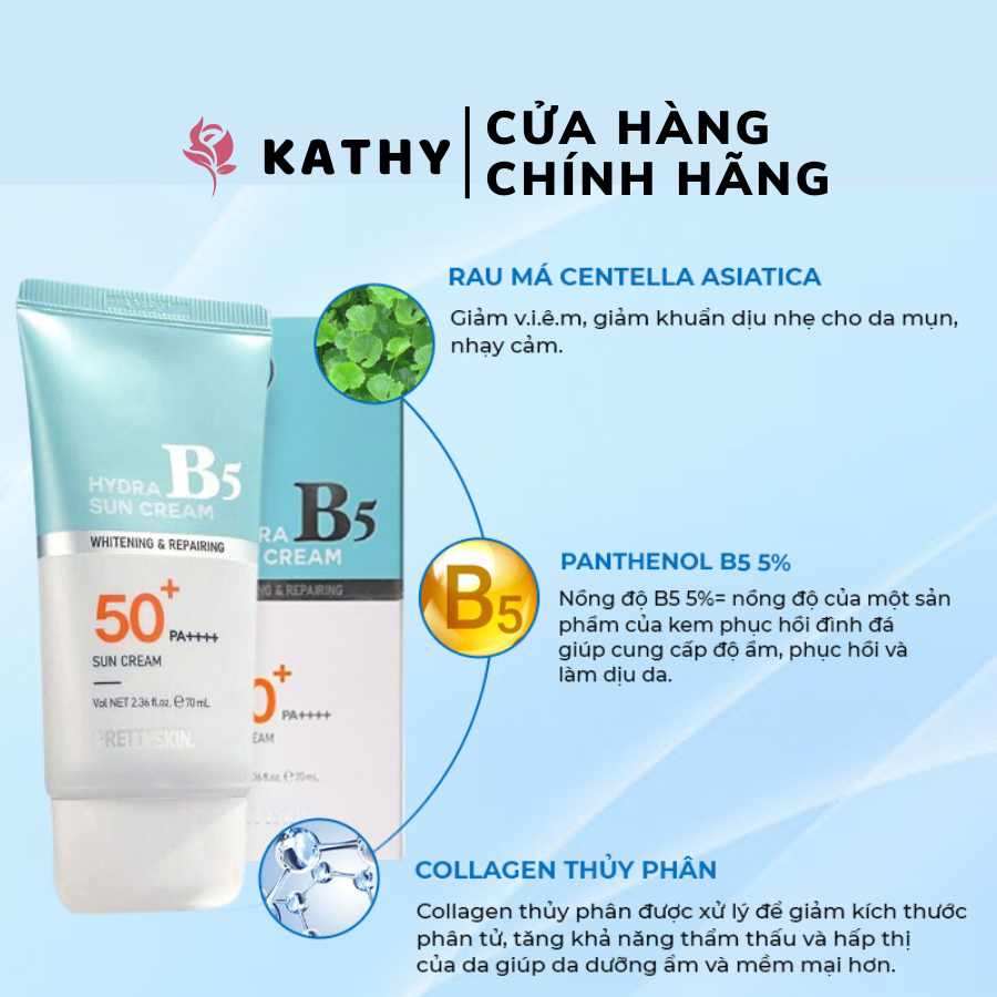 Kem Chống Nắng B5 Pretty Skin Hydra B5 Sun Cream SPF 50+/PA+++ (70ml ...