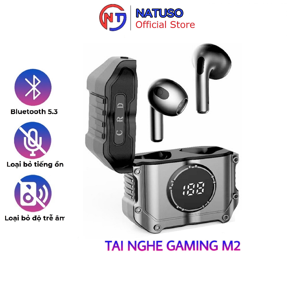 Tai nghe bluetooth gaming Natuso M2 v5.3 cảm ứng chơi game độ trễ cực ...