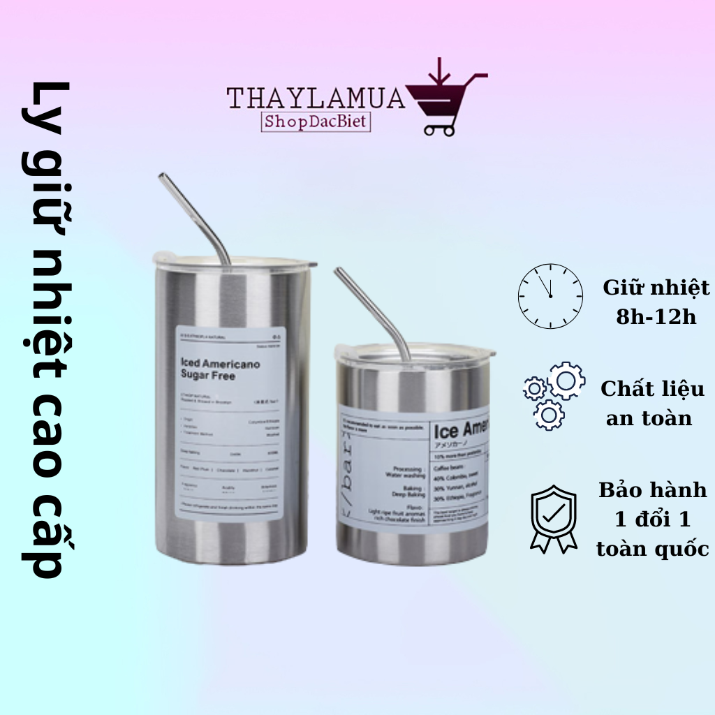 Ly giữ nhiệt iced inox 304 cao cấp không gỉ, cốc uống nước giữ nhiệt có ...