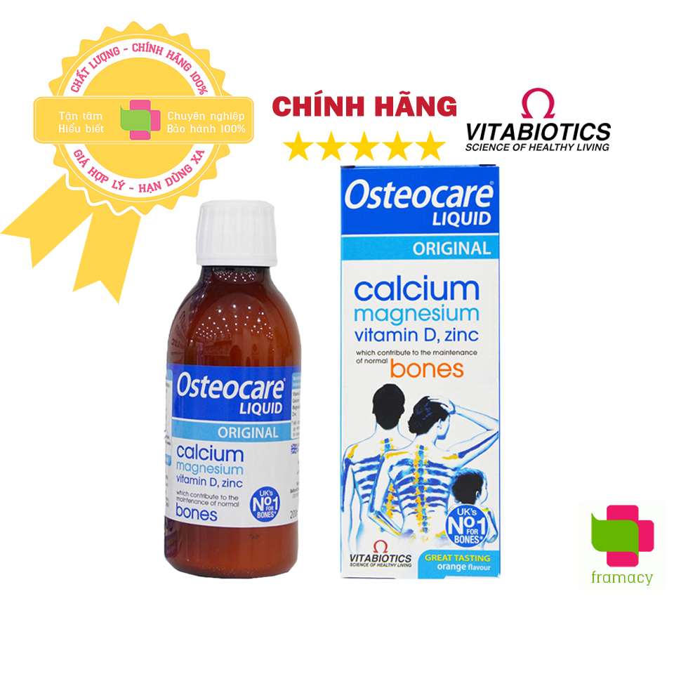 Canxi nước Osteocare Original Liquid, Anh (200ml) bổ sung canxi và d3 cho bé 3 tuổi đến 10 tuổi ...