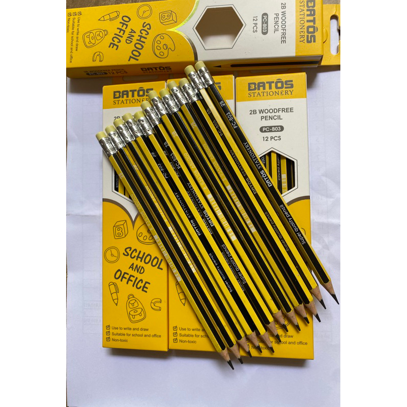 Hộp 12 bút chì gỗ 2B Batos PC-B03 | Shopee Việt Nam