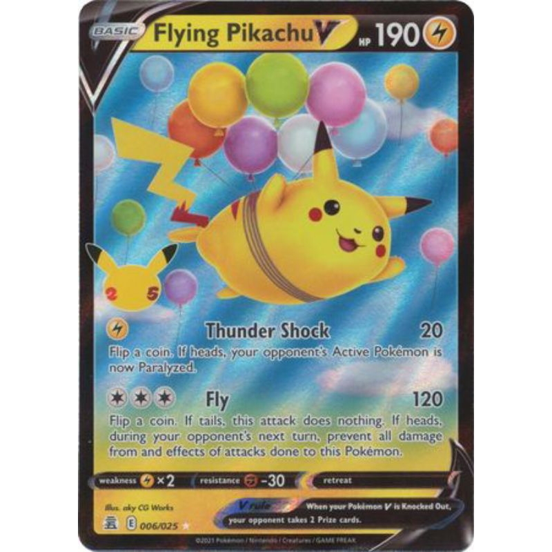 Thẻ pokemon Pikachu Bay V - 006/025- Cực Hiếm kỷ niệm độc thân NM ...
