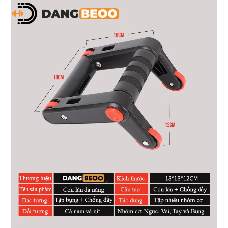 Con lăn tập bụng kết hợp chống đẩy - DANGBEOO - 1 cặp ( 1 đổi 1 trong ...