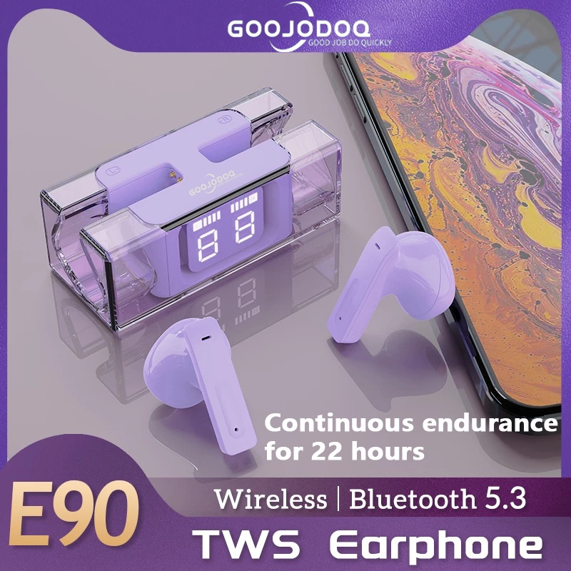 Tai nghe Bluetooth Goojodoq E90 TWS có micrô tai nghe không dây có hộp ...