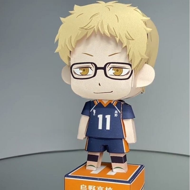 [Haikyu] - Mô Hình Giấy Anime Chibi Tsukishima Kei | Shopee Việt Nam
