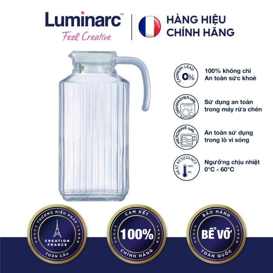 Bình Nước Thuỷ Tinh Luminarc Quadro 1.7L- LUQUG2668 | Shopee Việt Nam