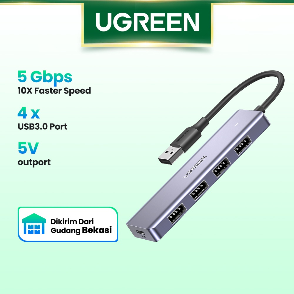 Bộ chia USB 1 ra 4 cổng Ugreen 50985 CM219 ( USB 3.0 tốc độ truyền 5Gbps, cổng trợ nguồn USB C ...