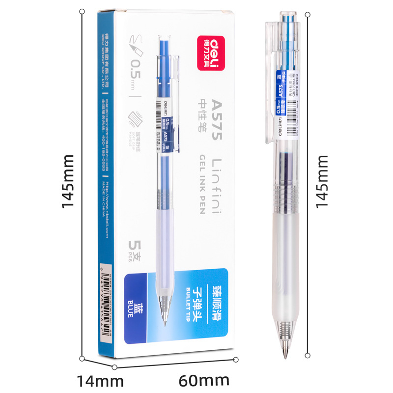 Bút gel Deli A575 ngòi 0,5mm mực đen dùng cho sinh viên văn phòng ...