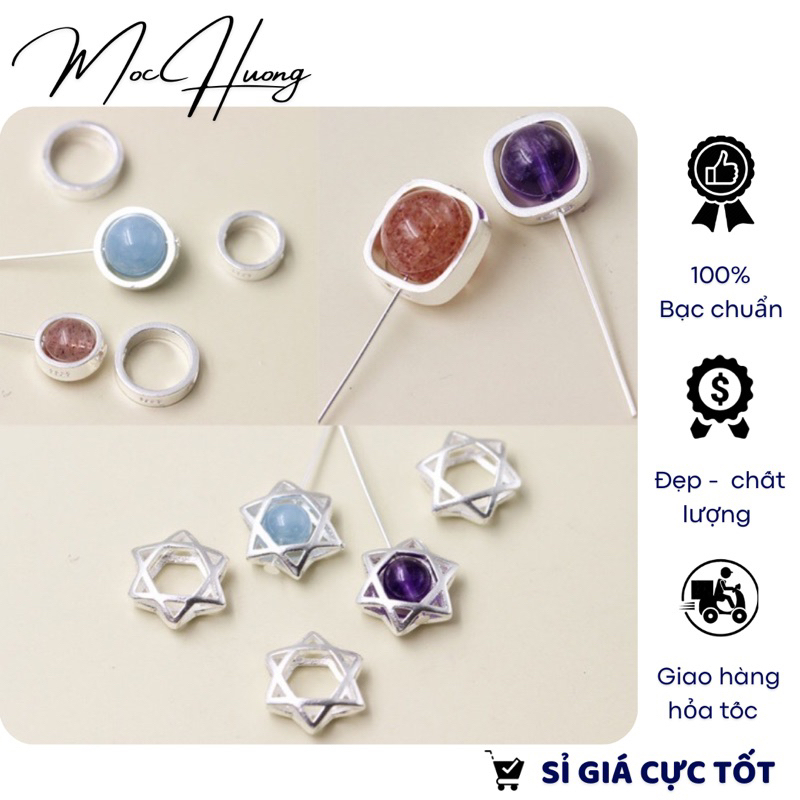 [S925] Charm bạc khung đá - MH470 | Shopee Việt Nam