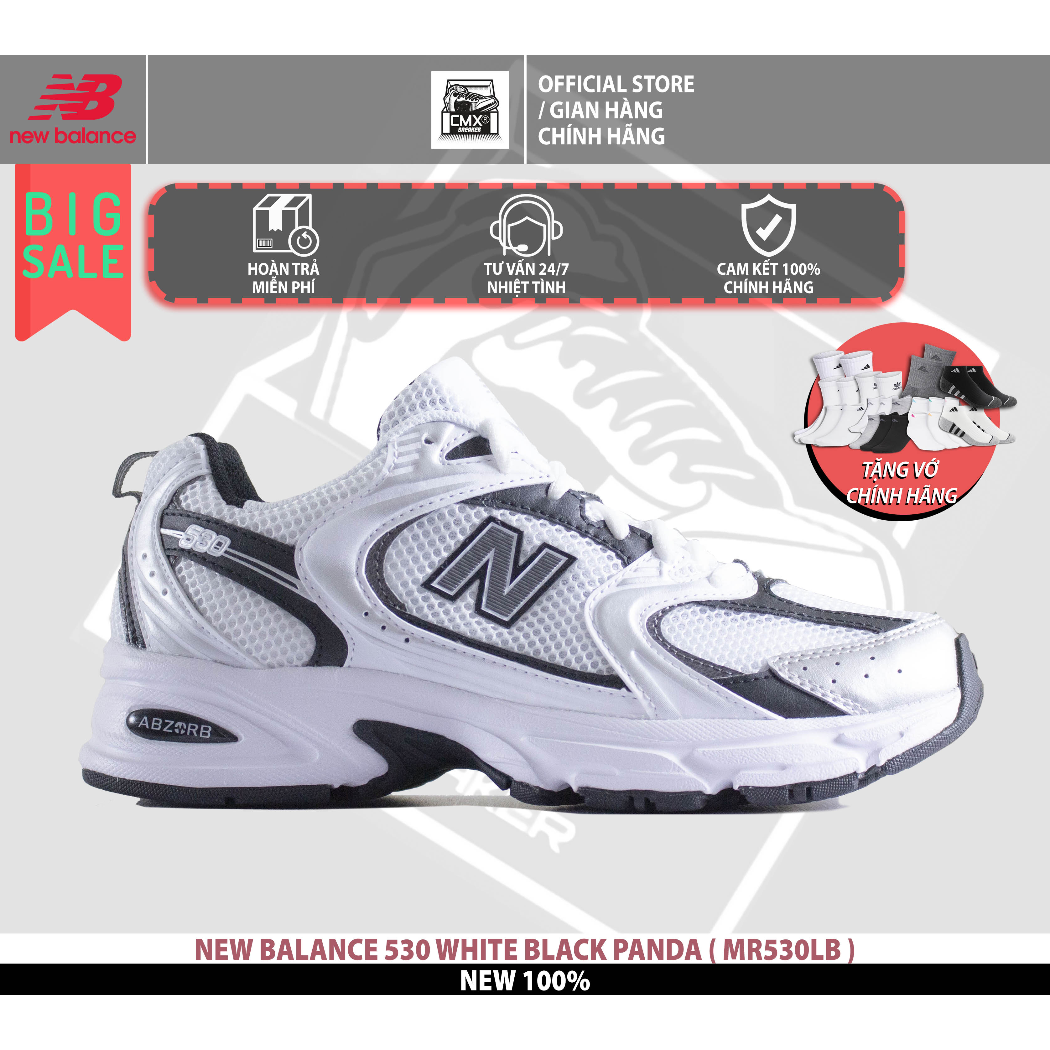 [ HÀNG CHÍNH HÃNG ] Giày New Balance 530 WHITE SILVER BLACK ( MR530LB ...
