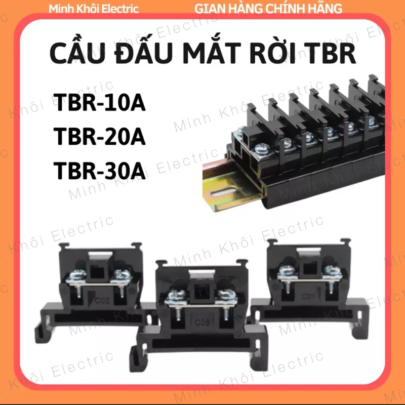 Cầu Đấu Mắt Rời TBR 10A, 20A,30A,cầu đấu dây điện domino tép,terminal tép TBR-20A, 10A,30A ...