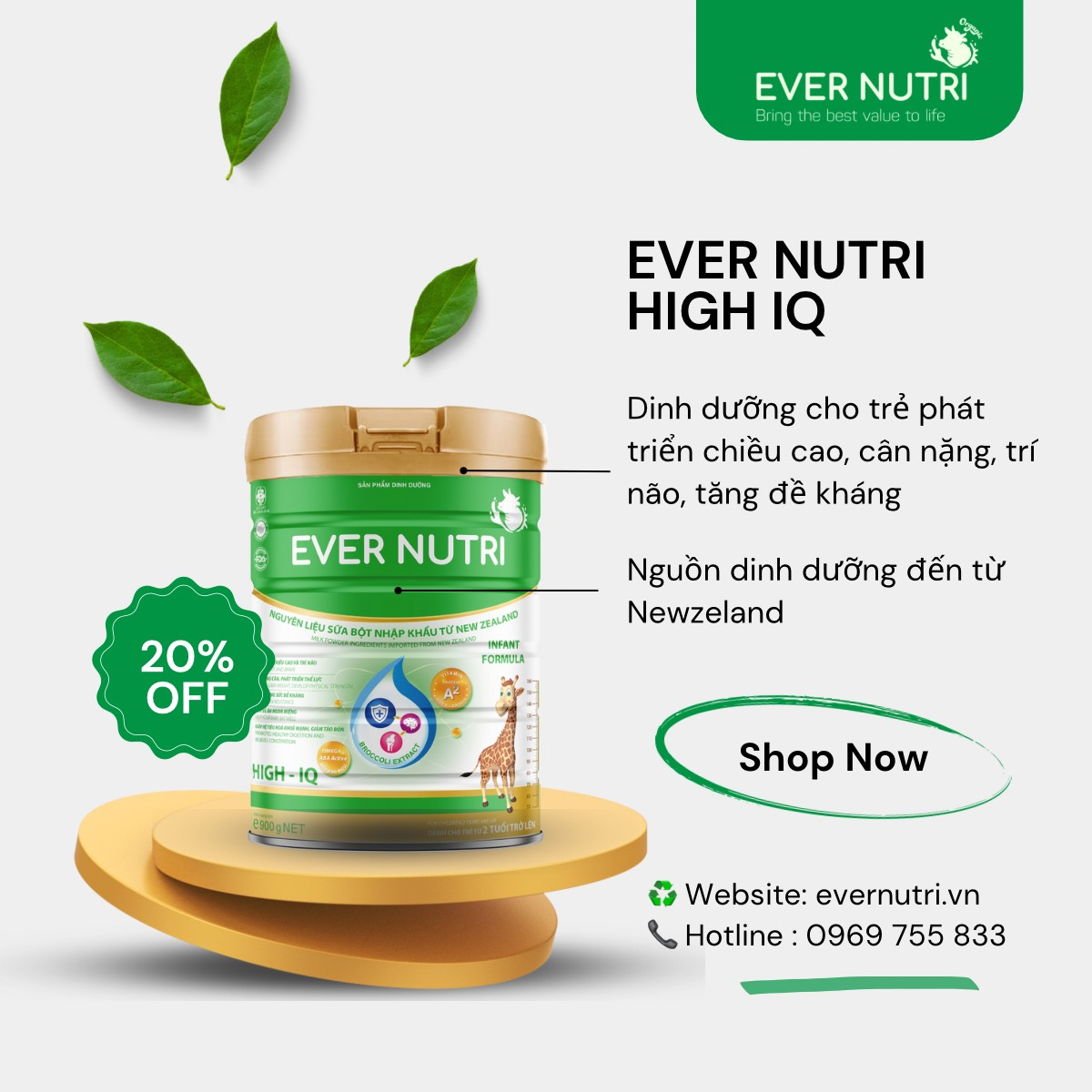SỮA BỘT EVER NUTRI HIGH IQ DINH DƯỠNG CHO TRẺ PHÁT TRIỂN CHIỀU CAO TRÍ NÃO CÂN NẶNG | Shopee ...