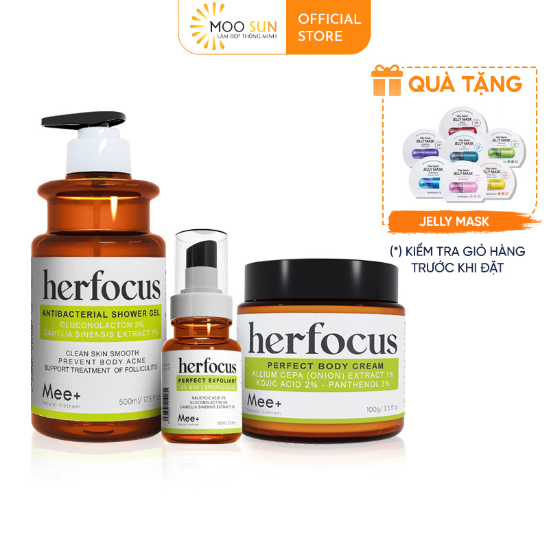 Xịt viêm nang lông HERFOCUS 100ml + Sữa tắm viêm nang lông HERFOCUS ...