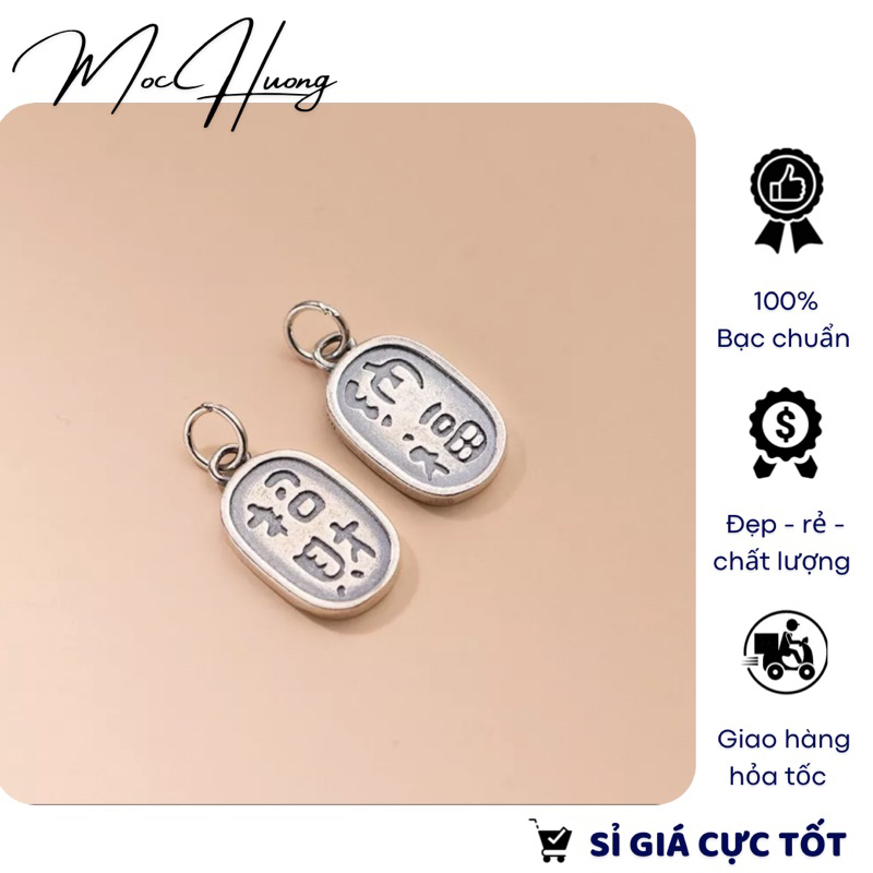 [S925] Charm bạc treo khắc chữ HẠNH PHÚC - MH191 | Shopee Việt Nam