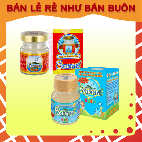 Yến Sào Sanest đỏ lọ 70ml, Yến Sào Sanest Kids xanh lọ 62ml | Shopee ...