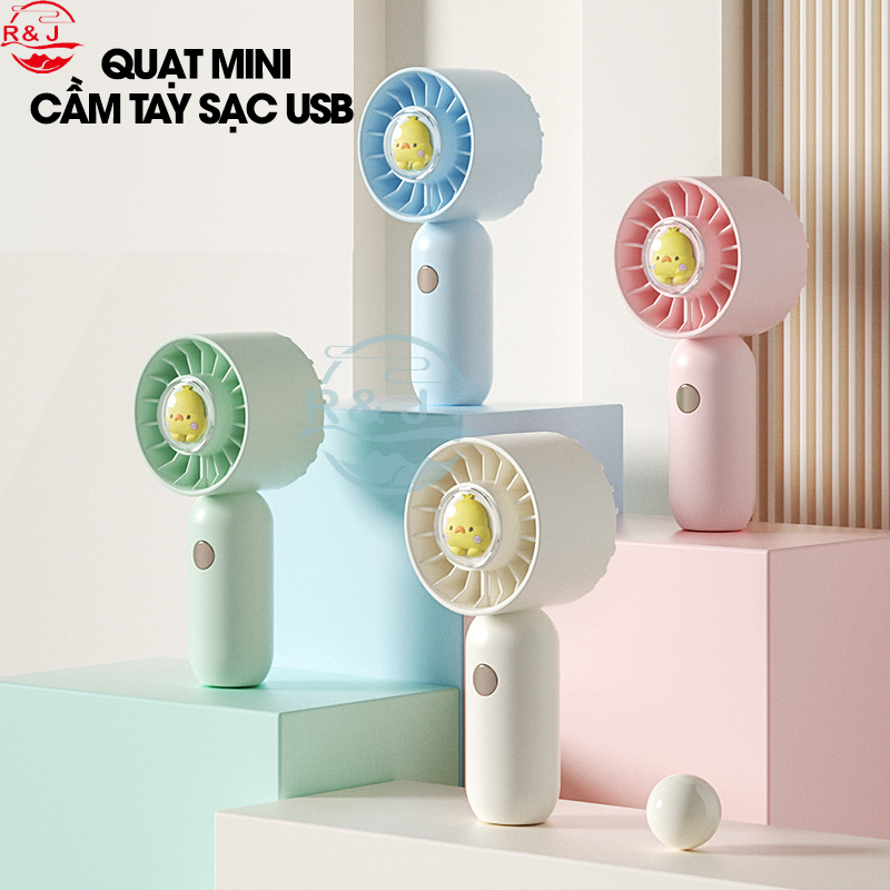 Quạt Mini Cầm Tay Hình Vịt Nhiều Màu, Sạc USB Sử Dụng 2-3h, Lựa Chọn ...