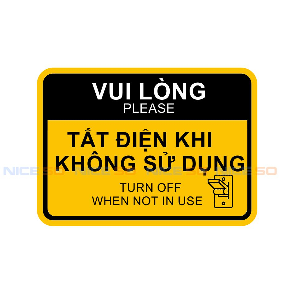 Miếng Decal Dán Chất Liệu PVC Thông Báo Tắt Điện Khi Không Sử Dụng ...