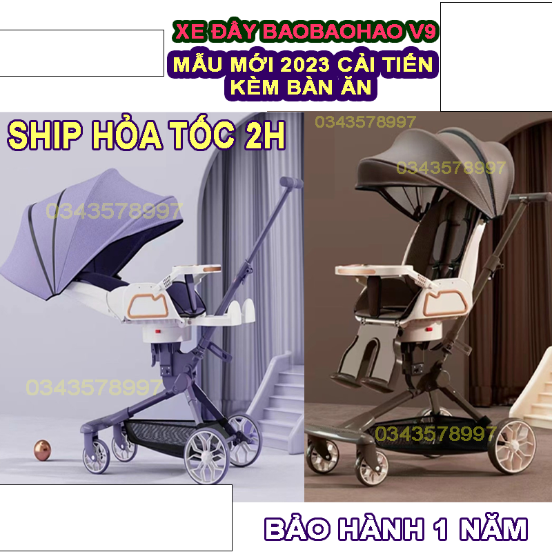 Xe Đẩy V9 Baobaohao Cho Bé Du Lịch Gấp Gọn 2 Chiều | Shopee Việt Nam