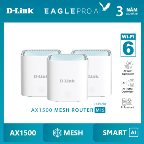 D-Link M15 Eagle Pro AI Router Wi-fi Mesh chuẩn Wi-fi 6 tốc độ AX1500 ...
