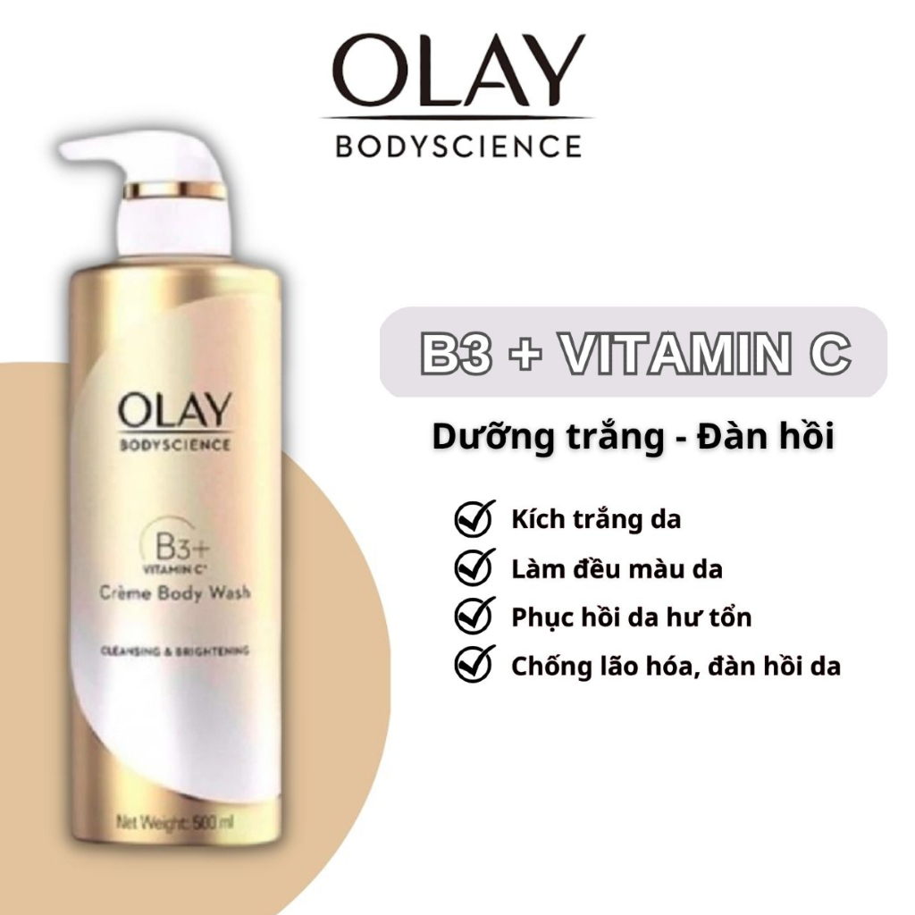 Sữa Tắm Olay B3 Nội Địa Thái Retinol/Peptide/Vitamin C Dưỡng Ẩm Sáng ...