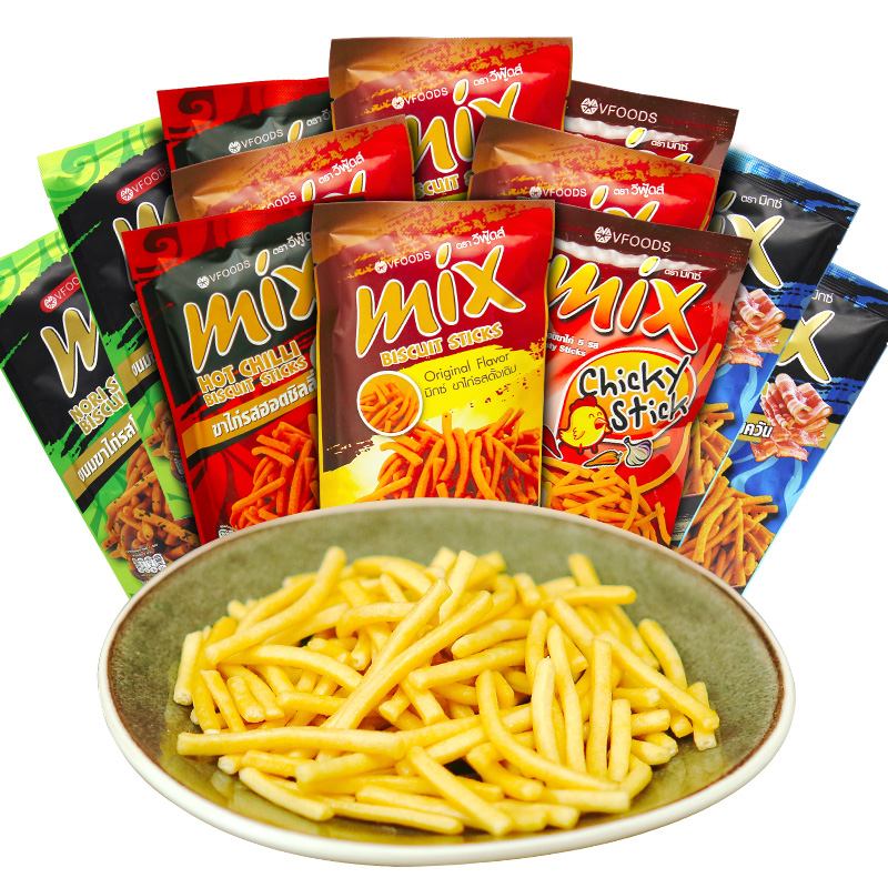 Bánh Snack que Vfoods cọng Thái Lan MIX Lốc 12 gói x 25g Nhập Khẩu ...