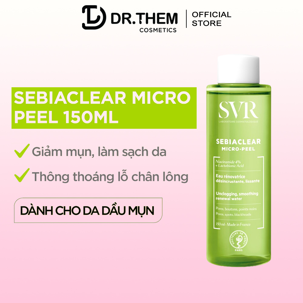 SVR Sebiaclear Micro Peel Toner 150ml Nước Cân Bằng Cho Da Dầu Mụn- Dr ...