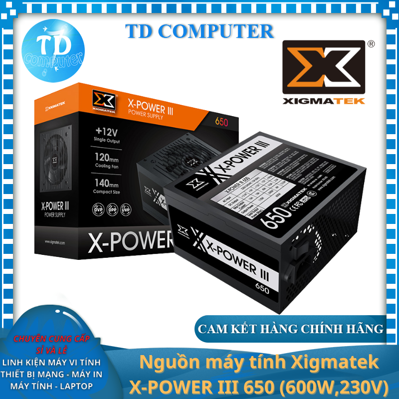 Nguồn máy tính Xigmatek X-POWER III 650 (600W,230V) - Hàng chính hãng ...