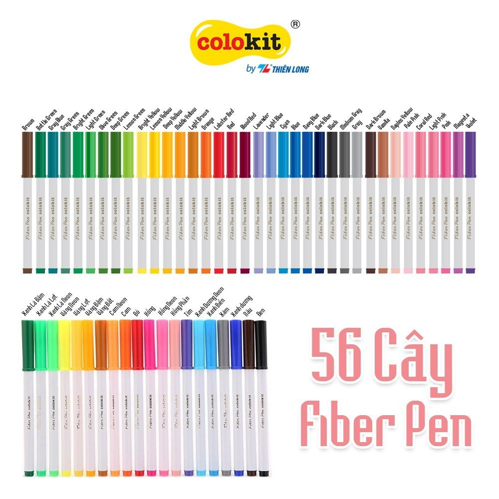 Combo 56 Cây bút lông Fiber Pen Thiên Long Colokit (C006-FPC03 ...