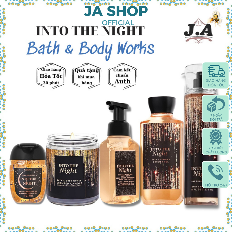 (Auth) Bộ Sản Phẩm INTO THE NIGHT Xịt Thơm, Lotion, Sữa Tắm, Nước Rửa ...