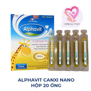 [CHÍNH HÃNG] Siro Alphavit Calcium Nano bổ sung canxi, vitamin D3, DHA - Hộp 20 ống x 10ml ...