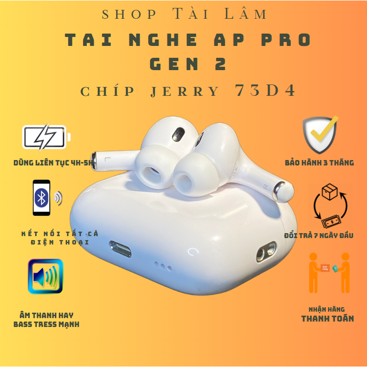Tai nghe AP pro gen 2 ( TẶng ốp 3D ) chíp jerry 73D4 | Shopee Việt Nam