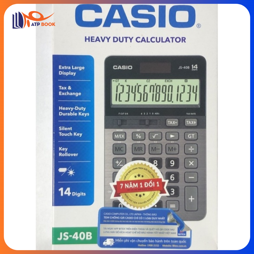 Máy tính Casio JS40B (Casio JS 40B) - Bảo hành 7 năm - ATPBook Store | Shopee Việt Nam