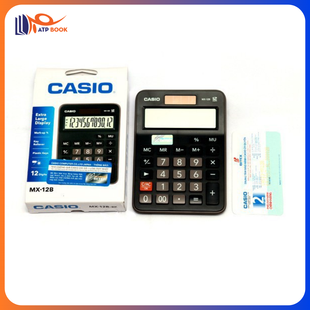 Máy tính Casio MX-12B (Casio MX 12B / Casio MX12B) - Bảo hành 7 năm ...