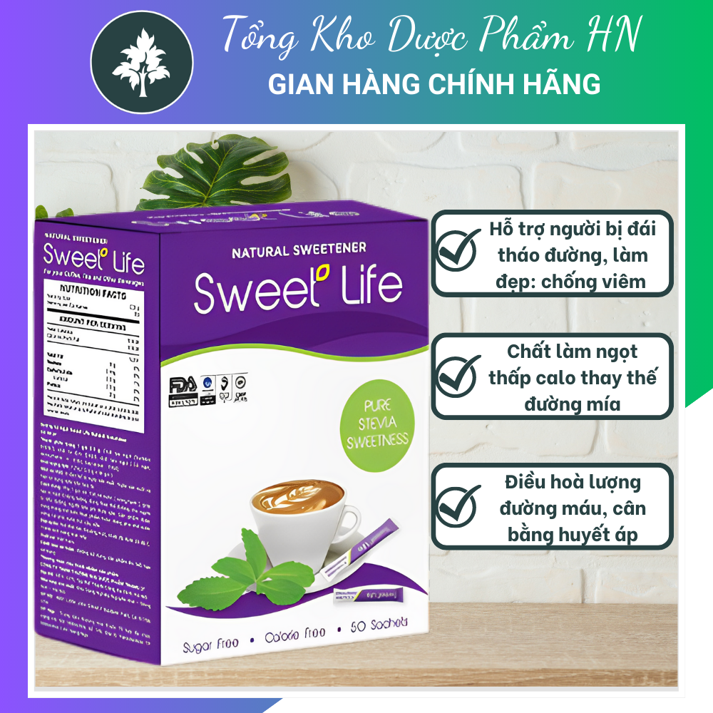 Đường cỏ ngọt ăn kiêng Sweet Life hỗ trợ người bị đái tháo đường, làm ...
