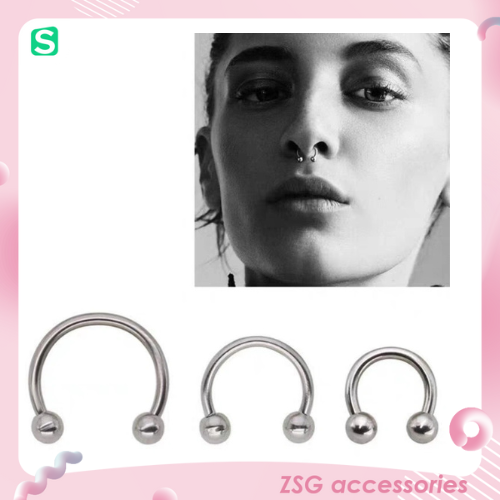 Khuyên Mũi Septum / Tai / Môi hình chữ C 16G màu Bạc 6mm / 8mm / 10mm / 12mm | Shopee Việt Nam