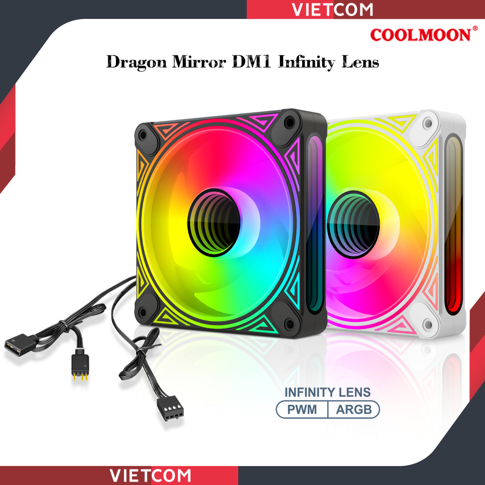 Quạt tản nhiệt, Fan Led ARGB Coolmoon DM1 Infinity Lens - - Phiên bản ...