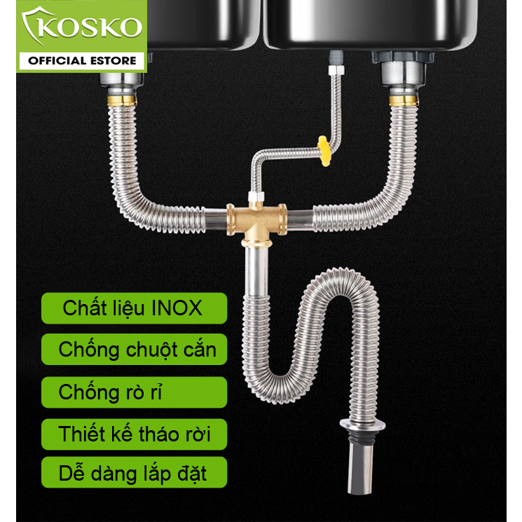 Xiphong Chậu Rửa Bát Inox KOSKO, Phụ Kiện Nhà Bếp Ống Xả Nước, Bộ Ống ...