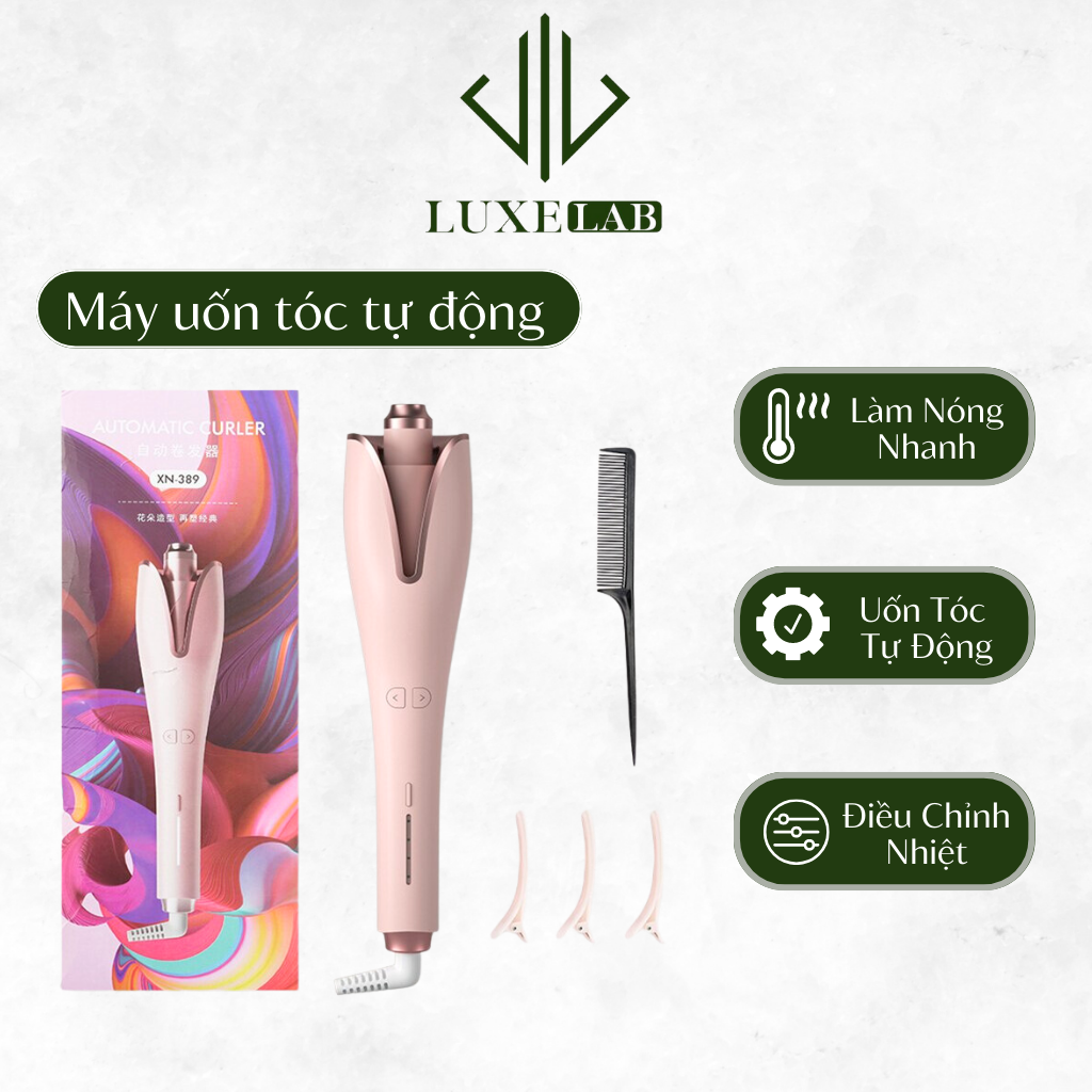 Máy Uốn Tóc Xoăn Sóng Nước Tự Động Tặng Kèm Lược Và Kẹp, Điều Chỉnh Nhiệt LUXELAB 11567 | Shopee ...