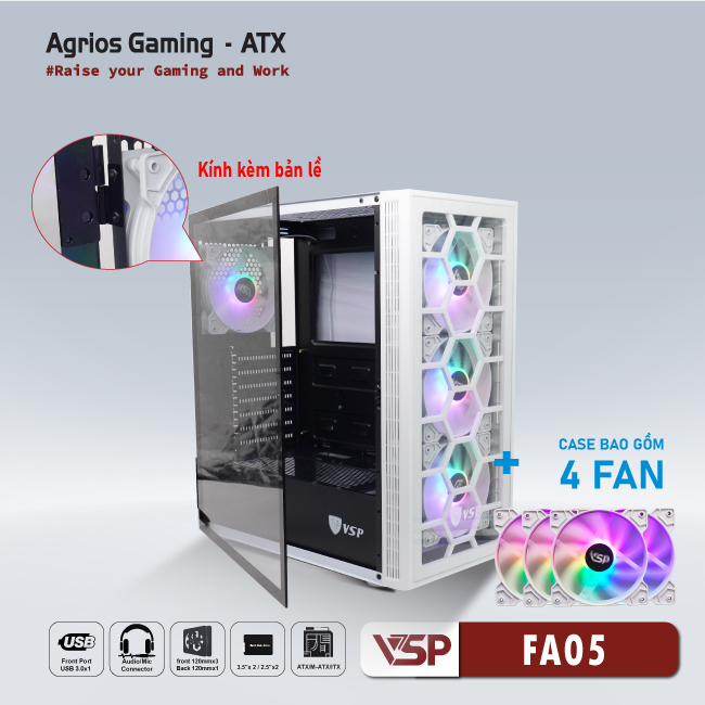 Vỏ Case Máy Tính VSP Gaming FA05 + 4FANS LED - Hàng Chính Hãng | Shopee Việt Nam
