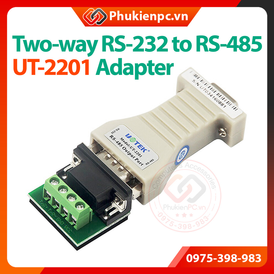 Bộ chuyển đổi RS232 to RS485 UTEK UT-2201 cho máy tính PC Laptop, máy ...