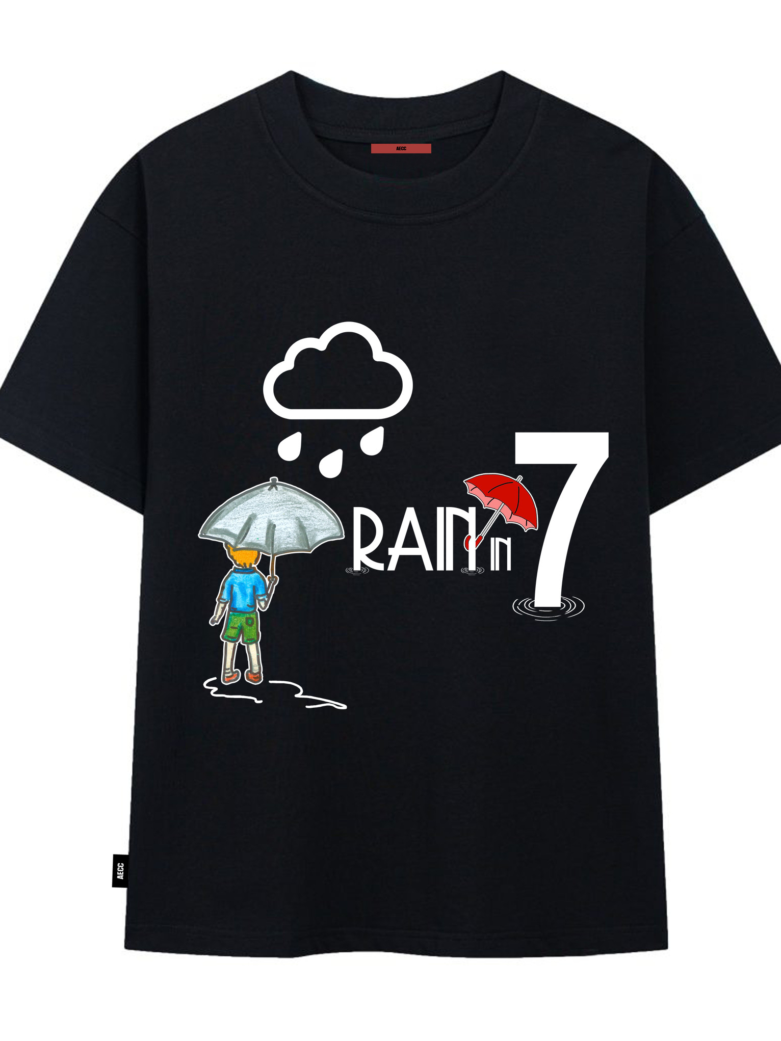 Áo phông nam nữ Rain in 7 ( Màu đen ) | Shopee Việt Nam